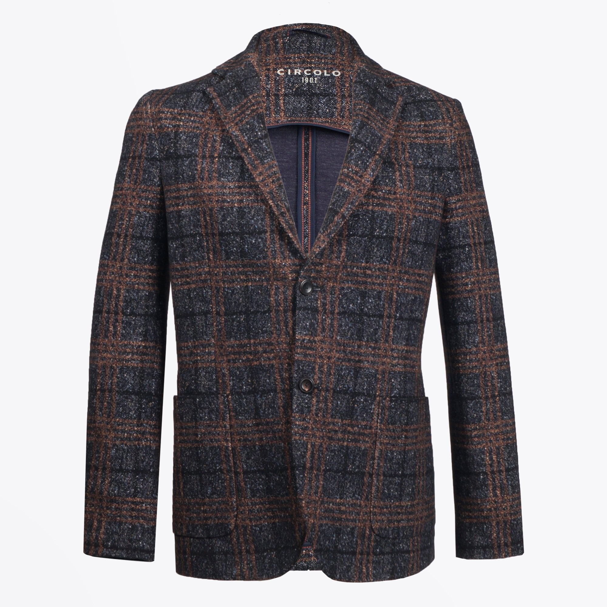 Circolo 1901 - - Cotton Check Blazer - Navy/Multi – MR & MRS STITCH.COM