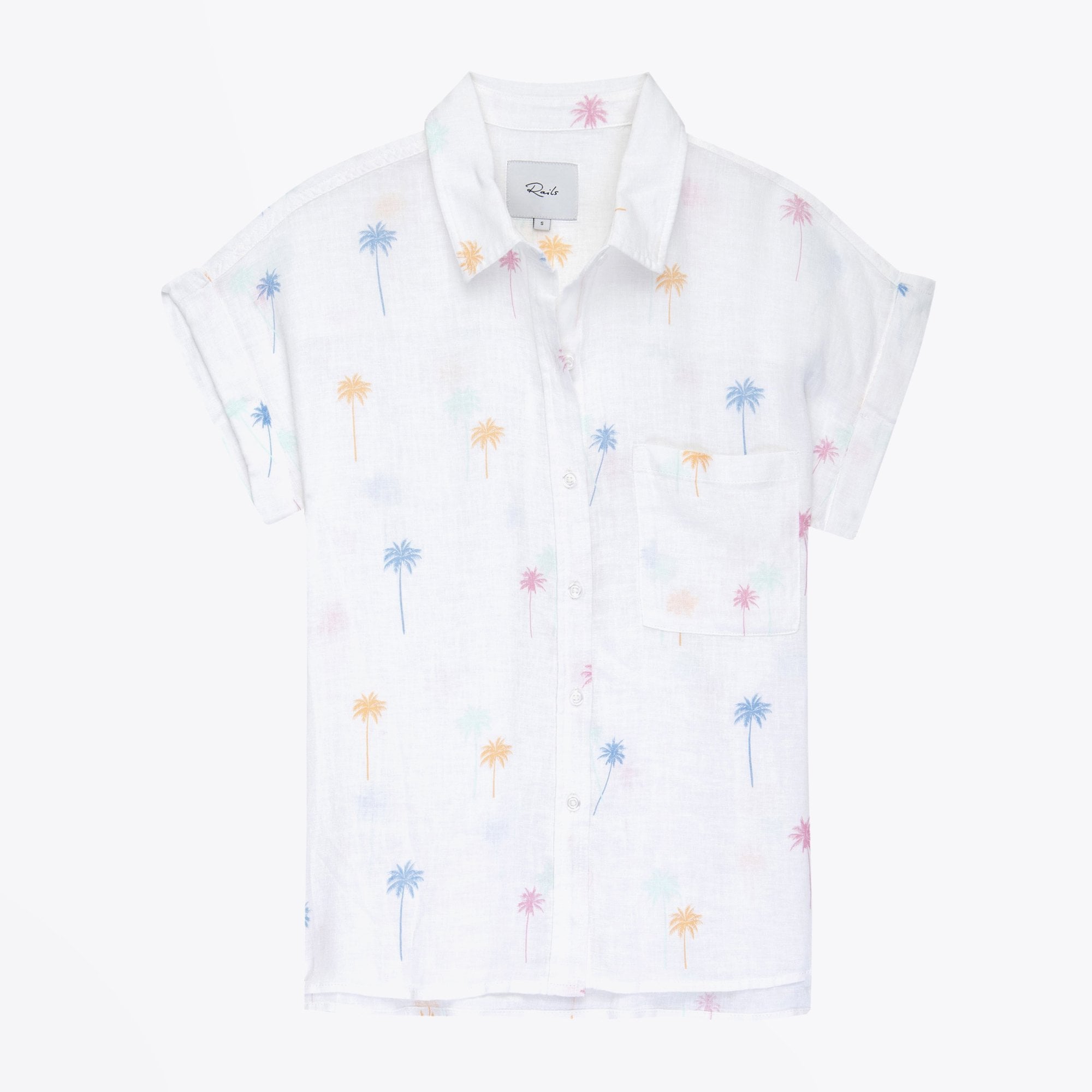 Rails - Whitney - Neon Palms Shirt - White – MR & MRS STITCH.COM