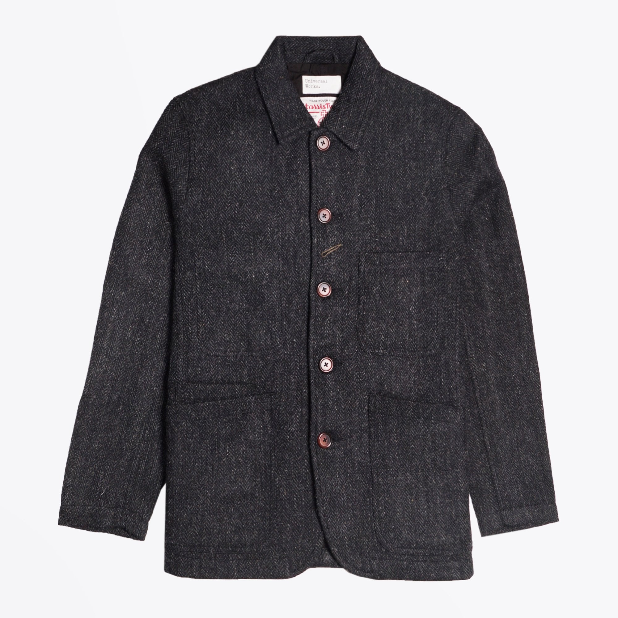 Universal Works - - Harris Tweed Bakers Jacket - Charcoal – MR & MRS ...