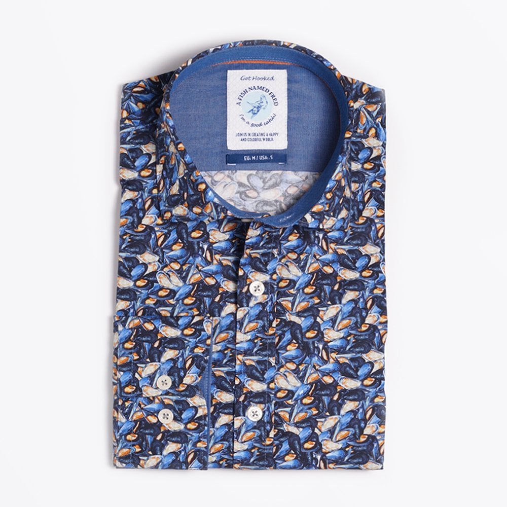 A Fish Named Fred - - Mussels Print Shirt - Blue/Multi – MR & MRS ...