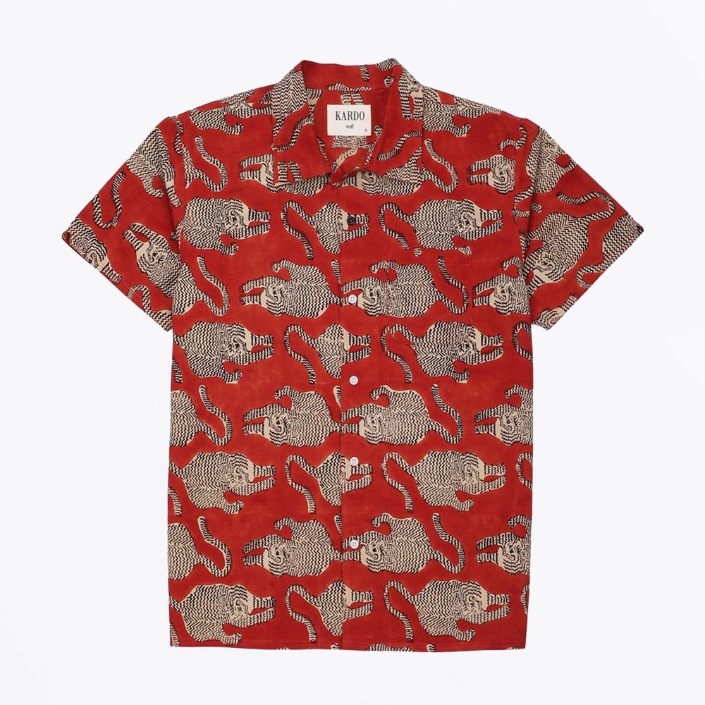 Kardo - - Chintan Tiger Print Short Sleeve Shirt - Red – MR & MRS ...