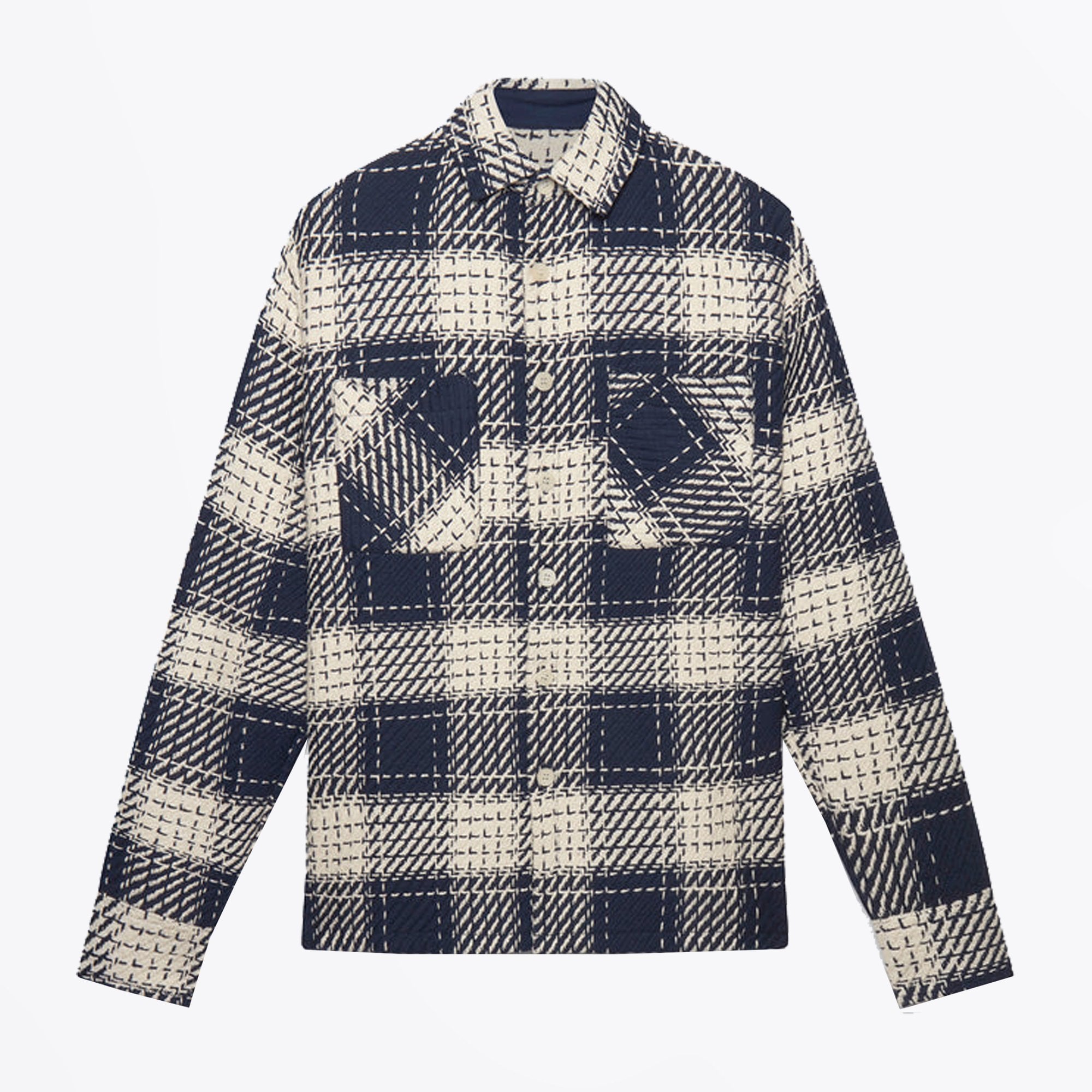 Wax London - - Whiting - Plaid Overshirt - Navy/White – MR & MRS STITCH.COM