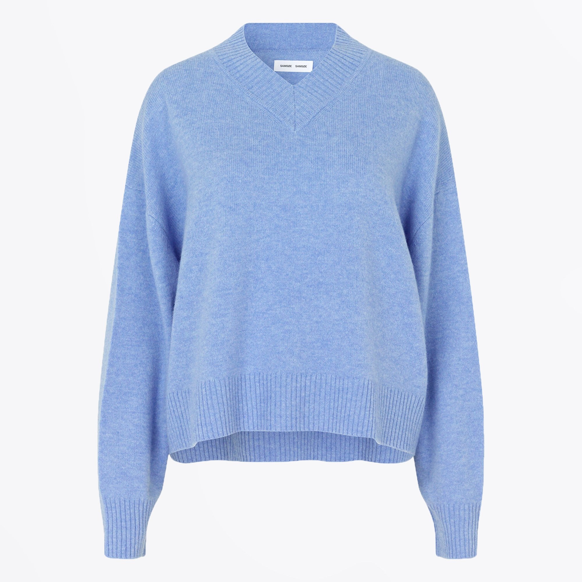 Samsoe & Samsoe - - Amaris V Neck Knit - Blue – MR & MRS STITCH.COM