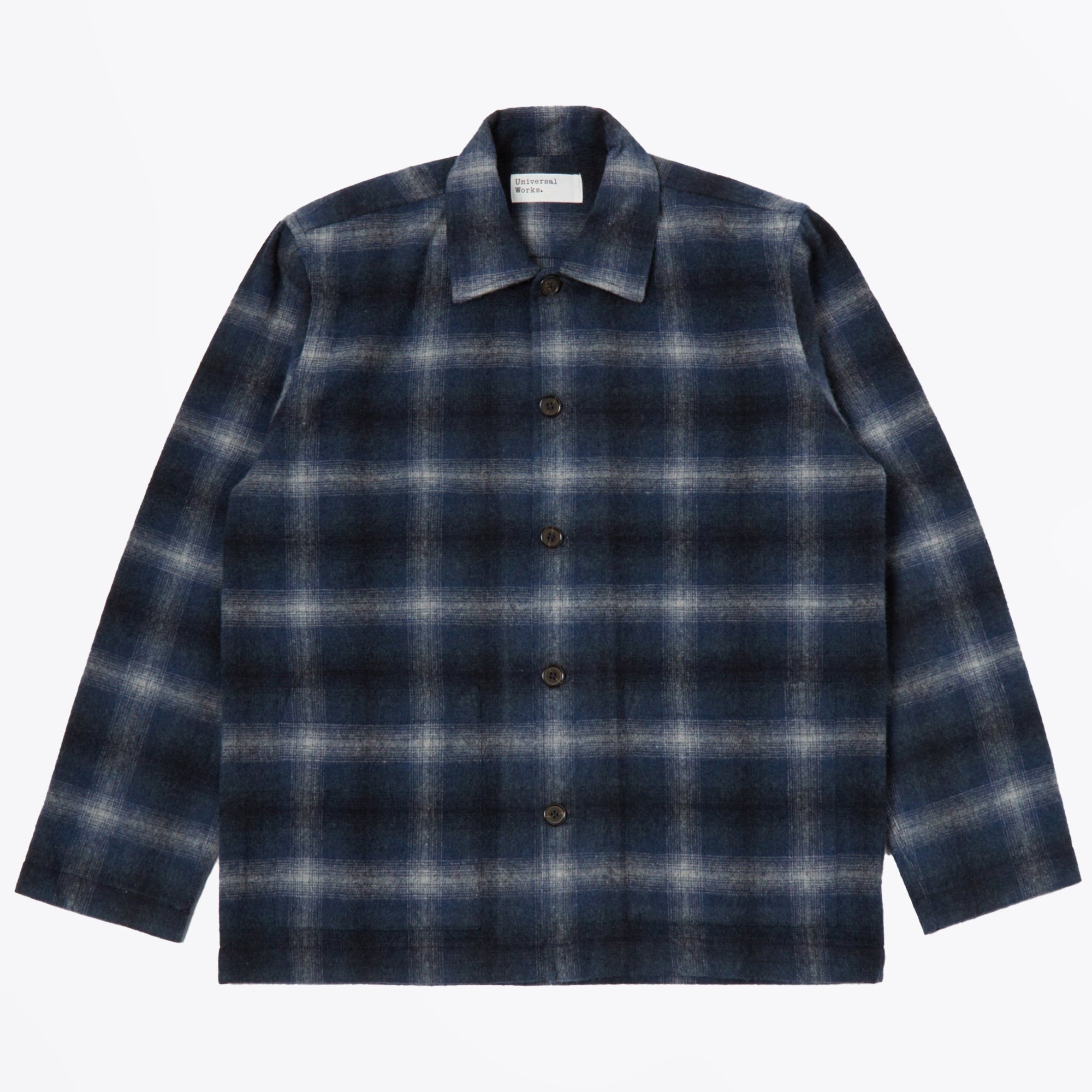 Universal Works - - Flannel Easy Over Jacket - Navy Check – MR & MRS ...