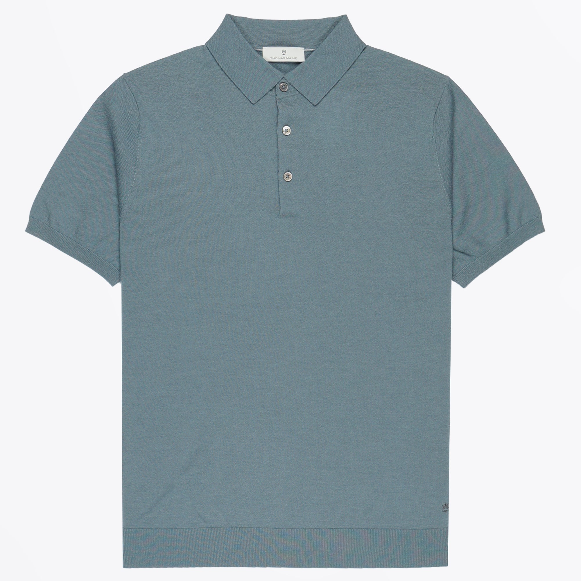 Thomas Maine - - Merino SS Polo Shirt - Blue/Grey – MR & MRS STITCH.COM