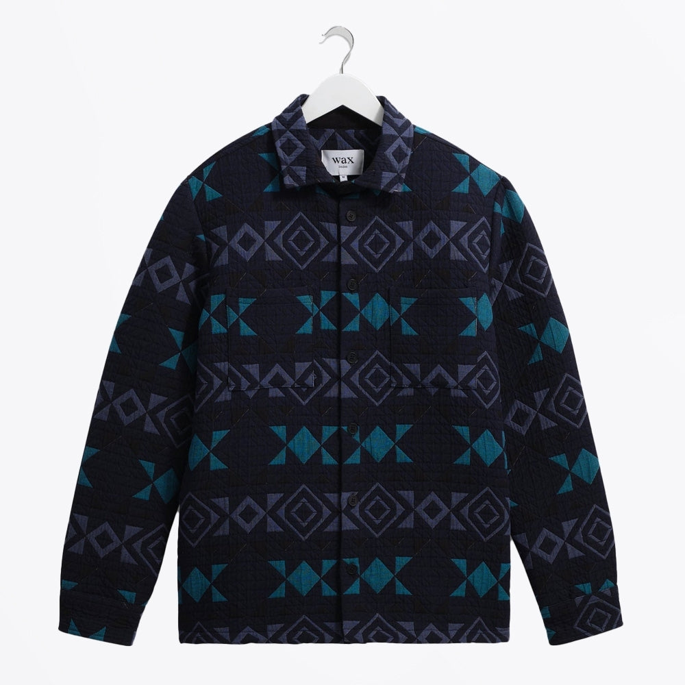 Wax London - - Otto Blanket Quilted Overshirt - Navy/Teal – MR & MRS ...