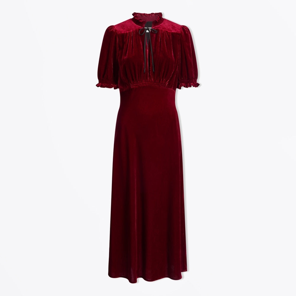 Cefinn - - Irina Bias Cut Velvet Maxi Dress - Red – MR & MRS STITCH.COM