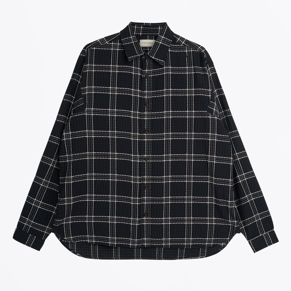 Oliver Spencer - Garrison Long Sleeve Shirt Connell - Black – MR & MRS ...