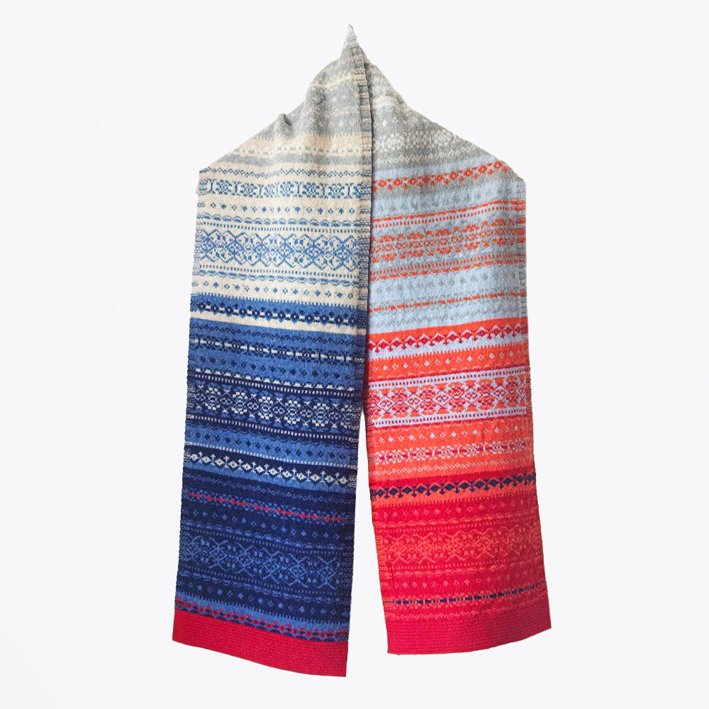 Eribe - Alloa Fairisle Scarf - Bella-Blue – MR & MRS STITCH.COM